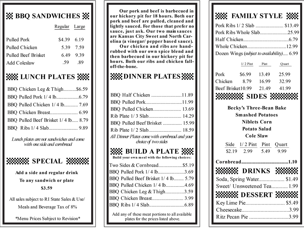 Our Menu - Becky's BBQBecky's BBQ